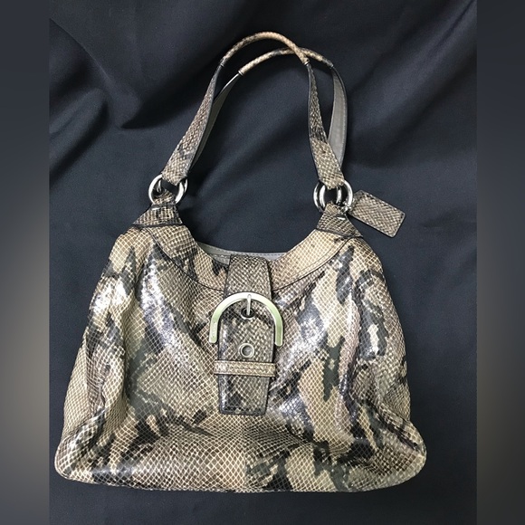 Coach | Bags | Coach Python Print Leather Hobo Bag | Poshmark